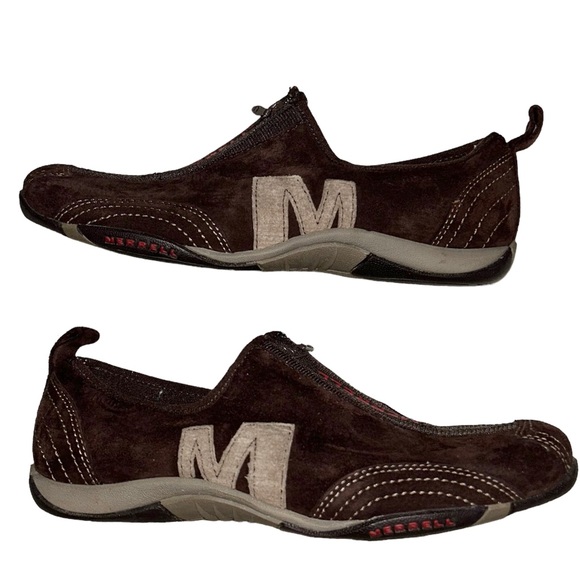 Merrell | Shoes | Merrel Arabesque Suede Brown Zipper Comfort Tennis ...